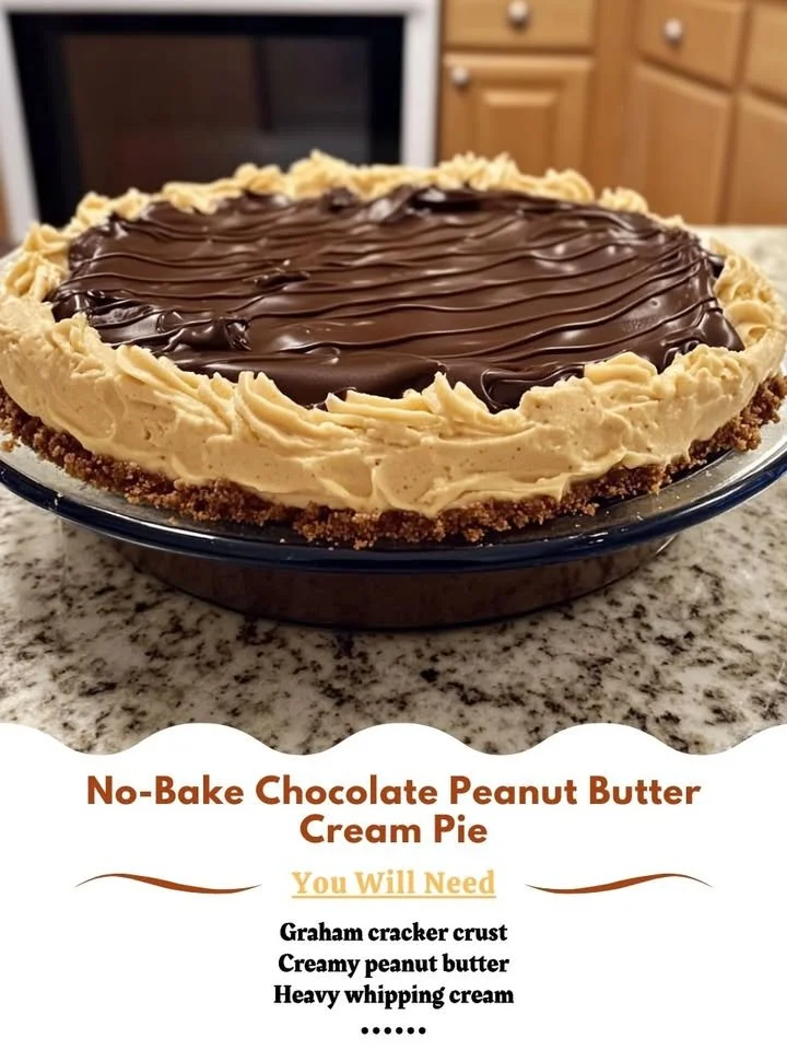 No-Bake Chocolate Peanut Butter Cream Pie